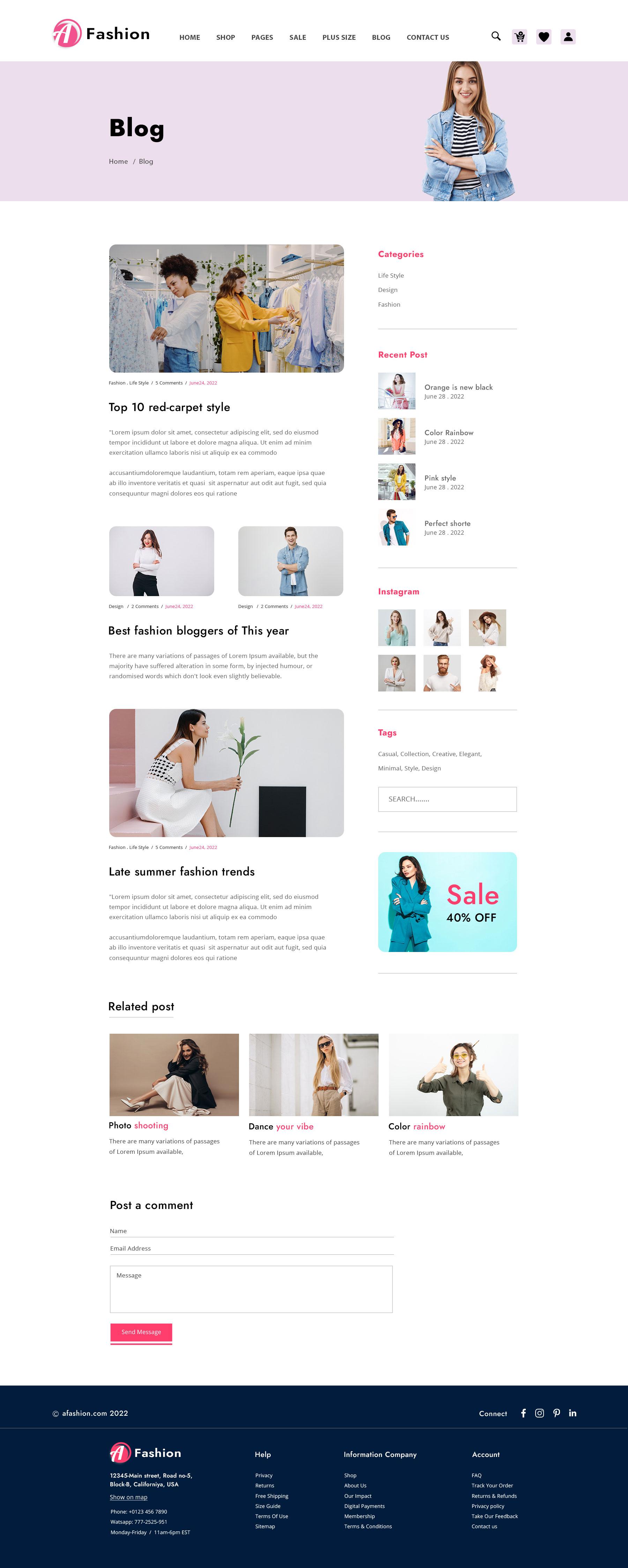 Stylish Clothing Website Template Designed in PSD | Freevaly